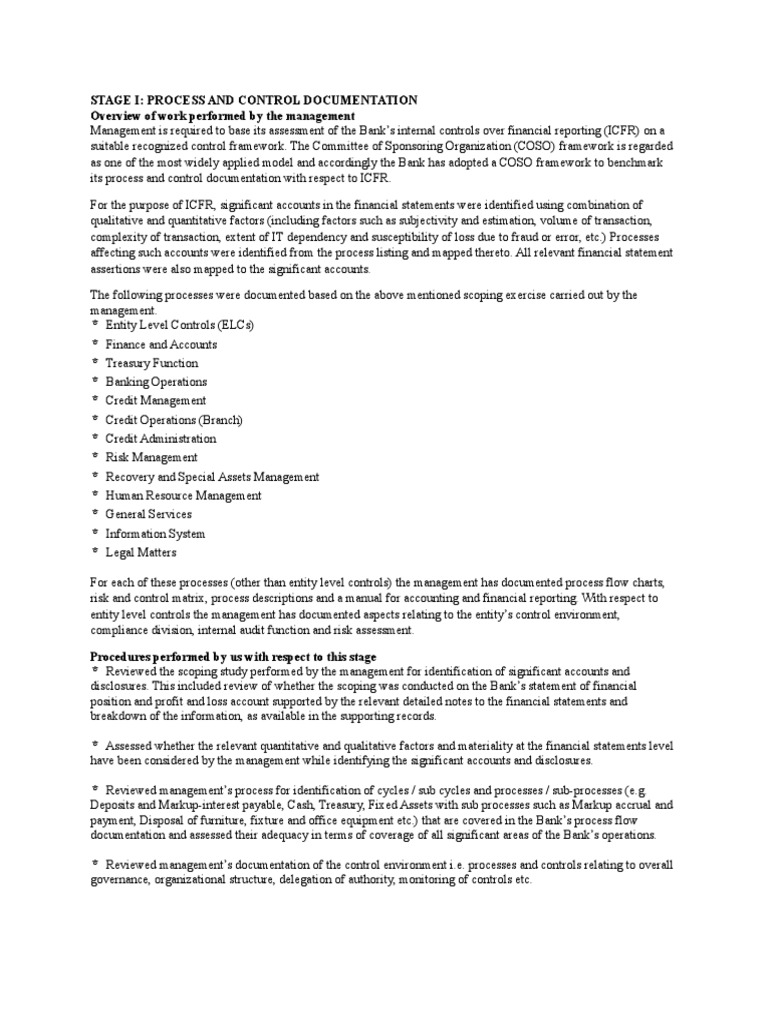 ICFR Stages | PDF | Financial Statement | Business Process