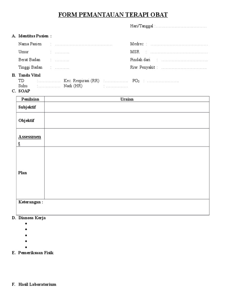 Form Pemantauan Terapi Obat