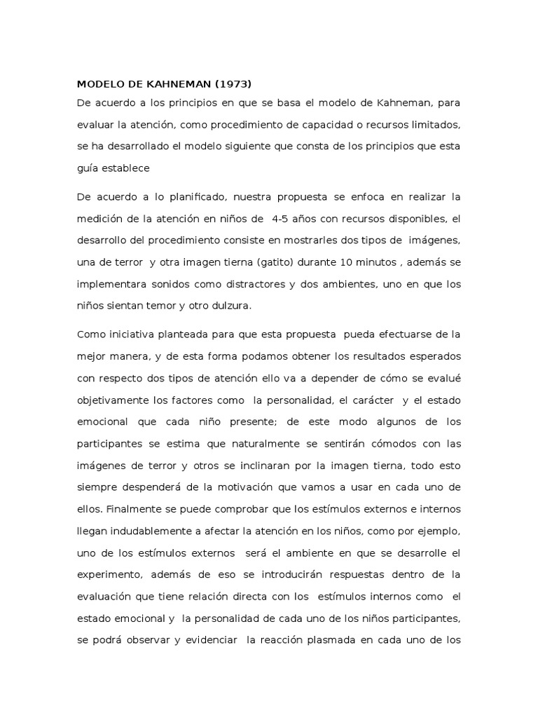 Modelo de Kahneman Atencion | PDF | Motivación | Motivacional