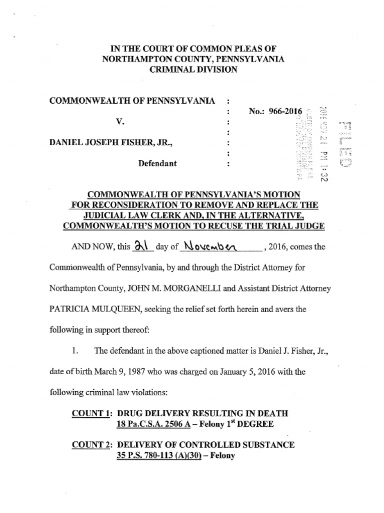 Morganelli Motion To Recuse Clerk And/Or Judge | PDF