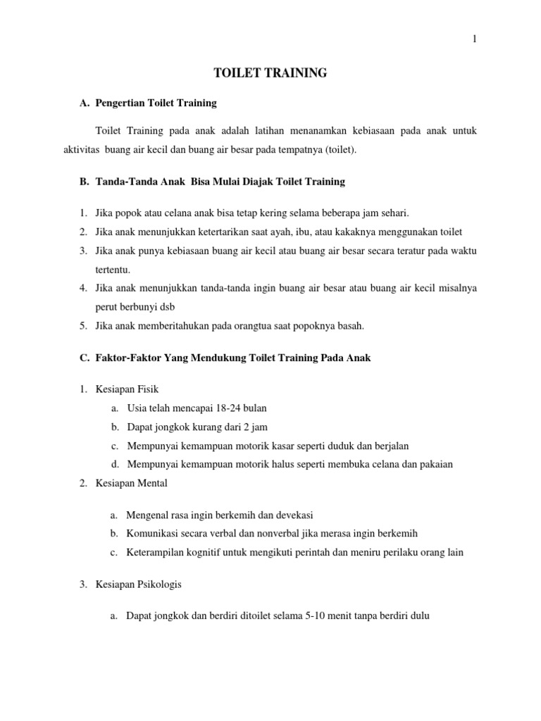 Toilet Training | PDF