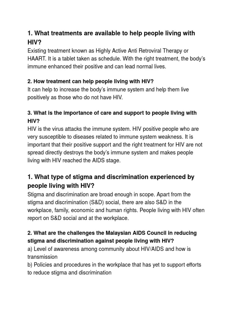 Treatment & Stigma HIV AIDs | PDF