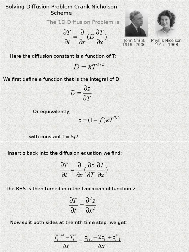 T T D T X X: The 1D Diffusion Problem Is | PDF | Algorithms ...