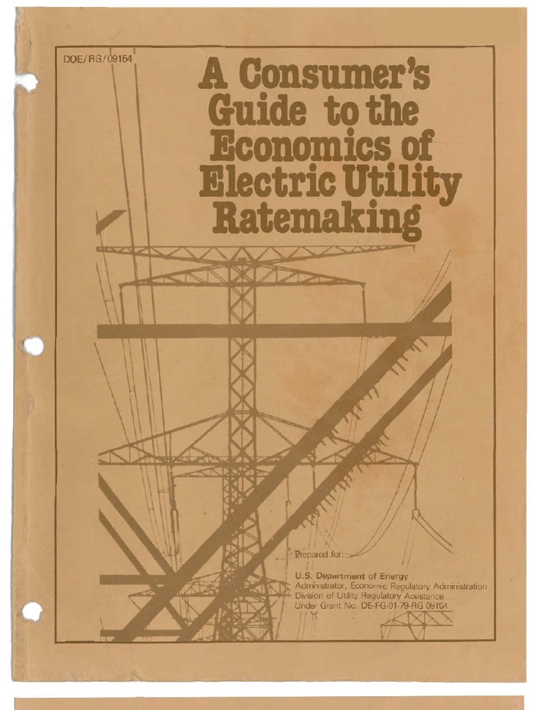 A Consumer's Guide To The Economics of Electric Utility Ratemaking ...