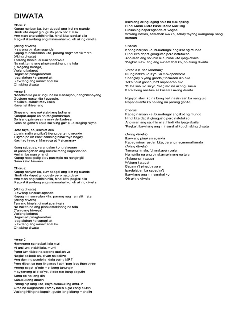 DIWATA - Chordssssssssssss | PDF