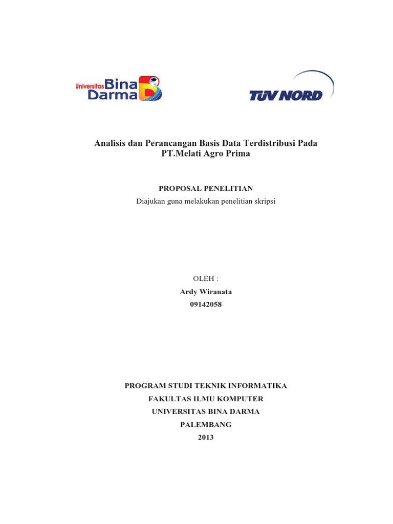 PROPOSAL Analisis Dan Perancangan Basis Data Terdistribusi Pada | PDF