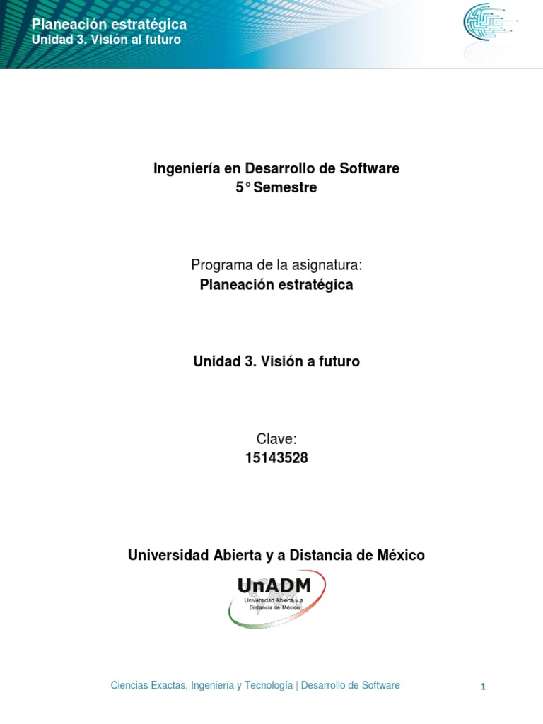 Unidad 3 Vision Al Futuro DPES PDF | PDF