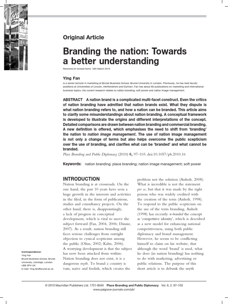 Branding The Nation | PDF | Reputation | Brand