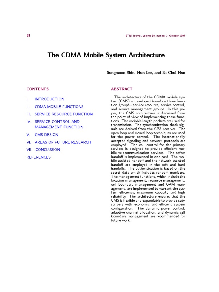 CDMA Network Arcthicture | PDF | Cellular Network | Computer Network