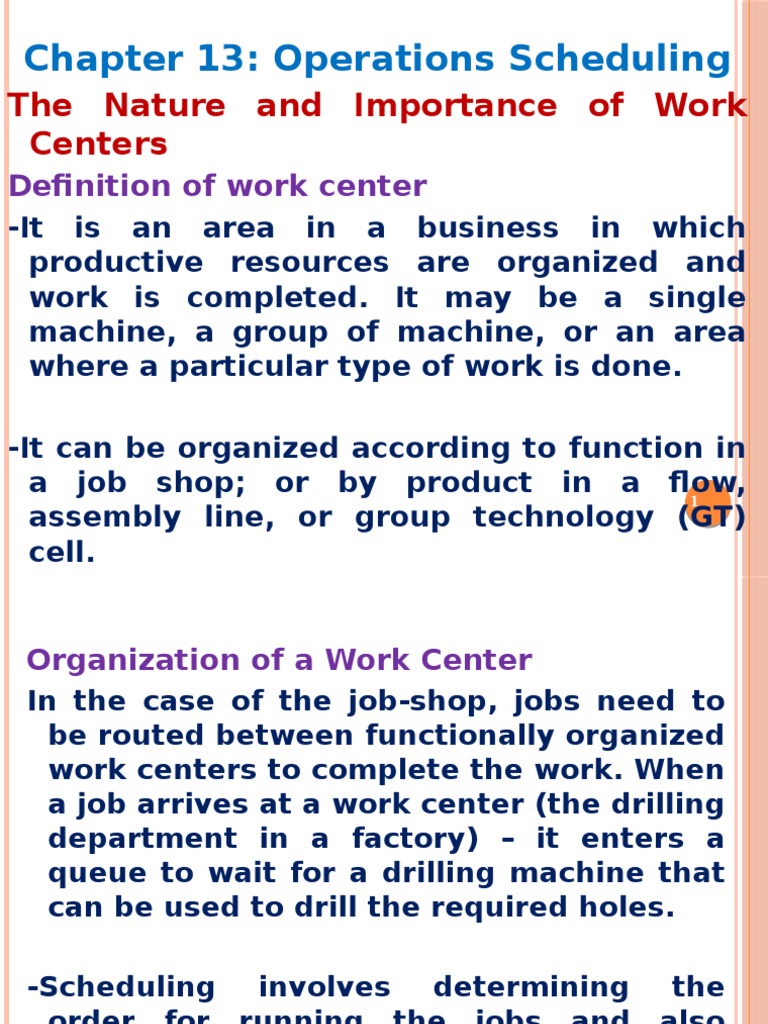 Chapter13 Operations Scheduling | PDF | Scheduling (Computing) | Inventory