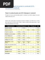 Manopera Constructii - Lista de Preturi | PDF