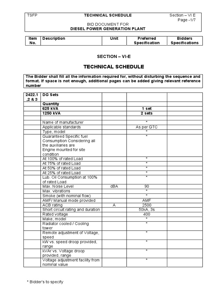 Technical Schedule: Section - Vi-E | PDF | Battery Charger | Electricity