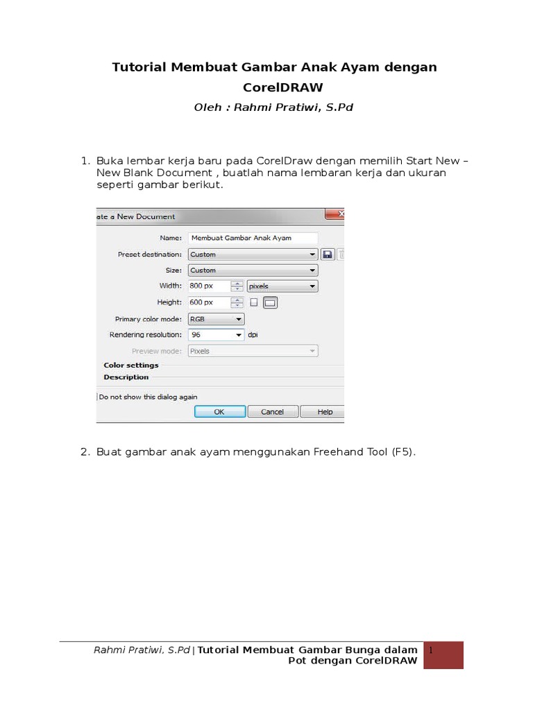 Tutorial Gambar Anak Ayam CorelDRAW | PDF | Bisnis
