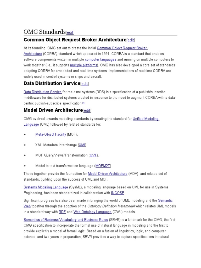 OMG Standards: Common Object Request Broker Architecture | Download ...