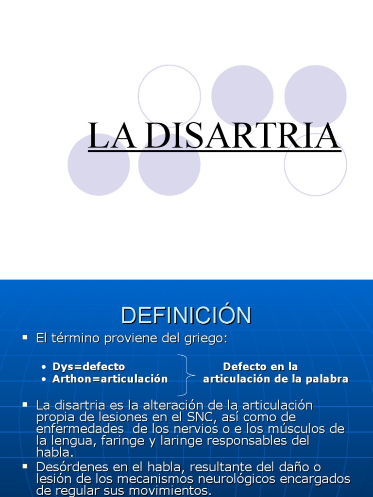 Disartria | PDF | Medicina CLINICA | Lesión