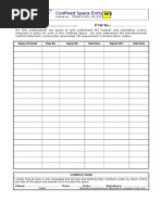 Confined Space Entry Log | PDF