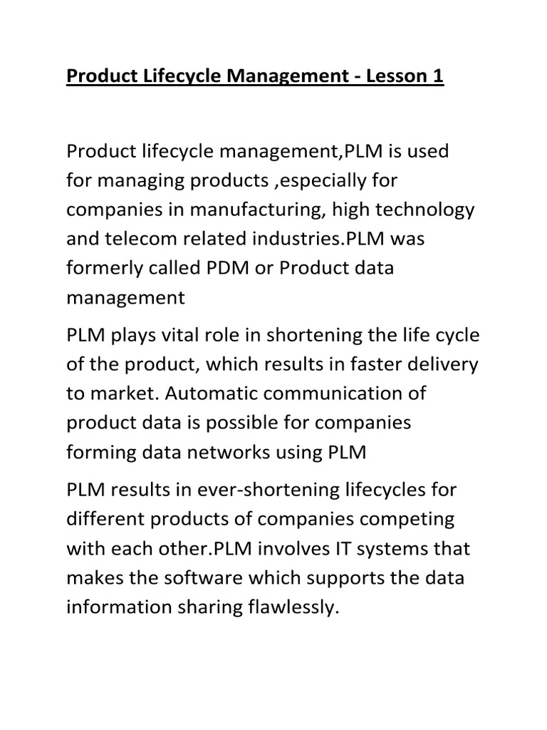 Product Lifecycle Management | PDF