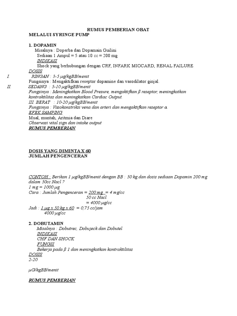 Rumus Pemberian Obat | PDF