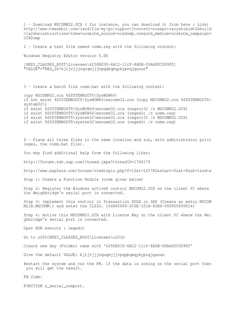 Read Serial Port in Abap | PDF | Windows Registry | Computing Platforms