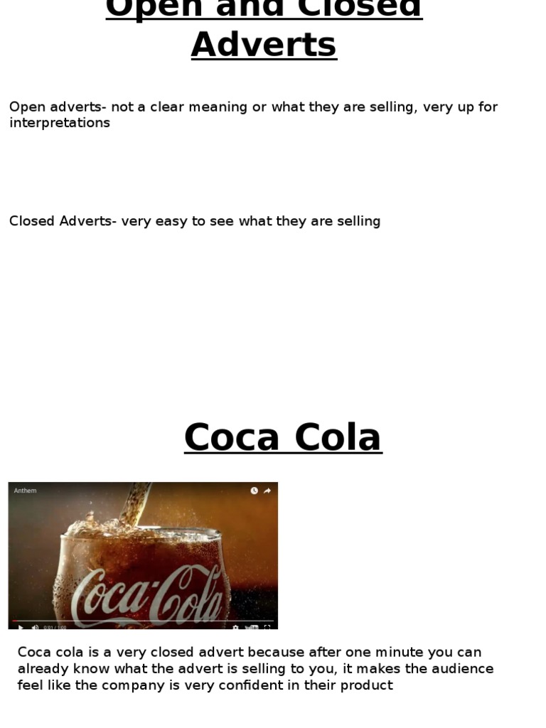 Open and Closed Adverts | PDF