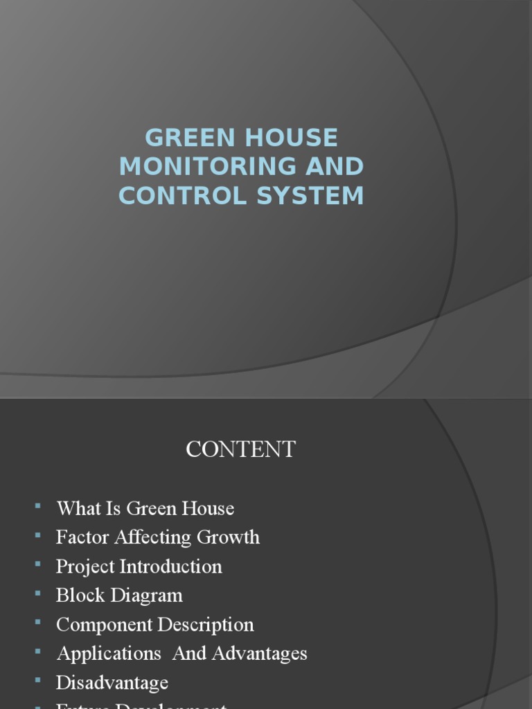 Green House Monitoring and Control System | PDF