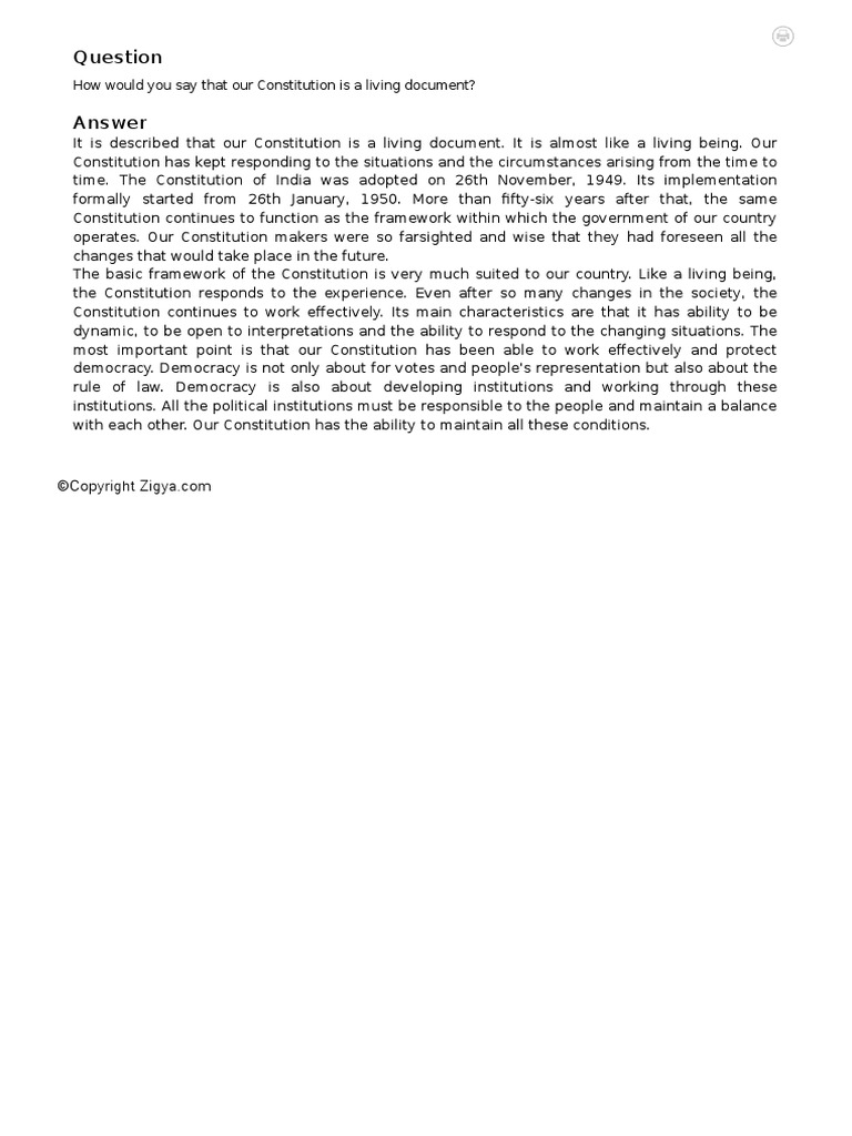 How - Constitution As A Living Document PDF | PDF