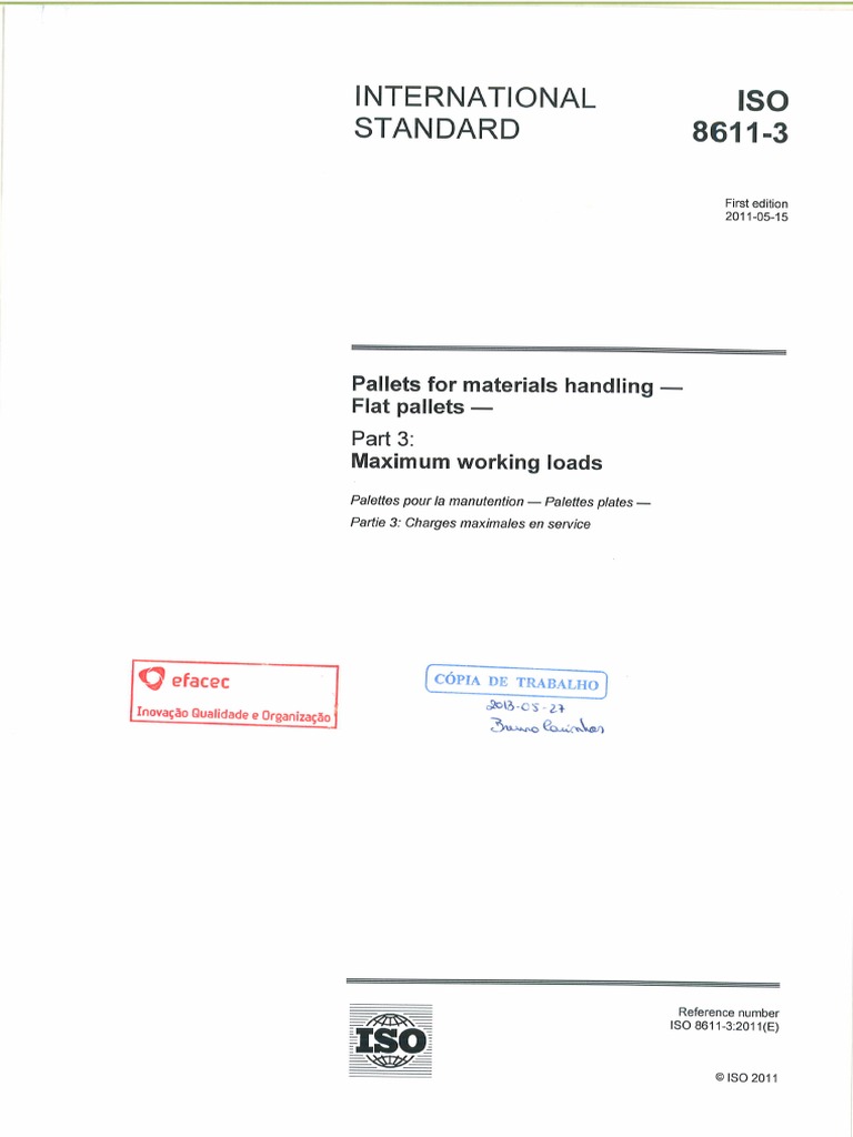 ISO 8611-3-2011 Paletes Testes | PDF