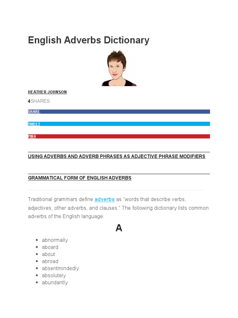 English Adverbs & Prepositions | PDF | Preposition And Postposition ...