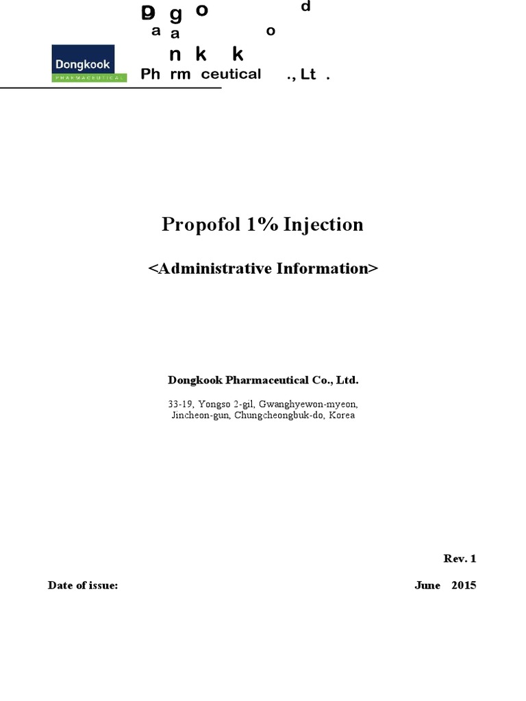 Propofol 1% Injection | PDF | Self-Improvement
