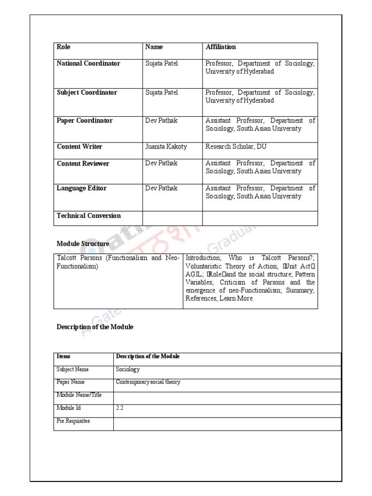 Understanding Social Systems: An Analysis of Talcott Parsons ...