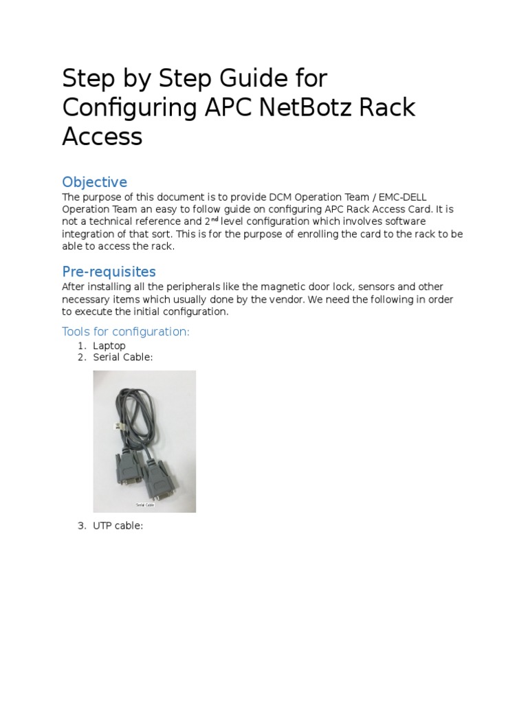 Step by Step Guide For Configuring APC Netbotz Rack Access | PDF | Ip ...