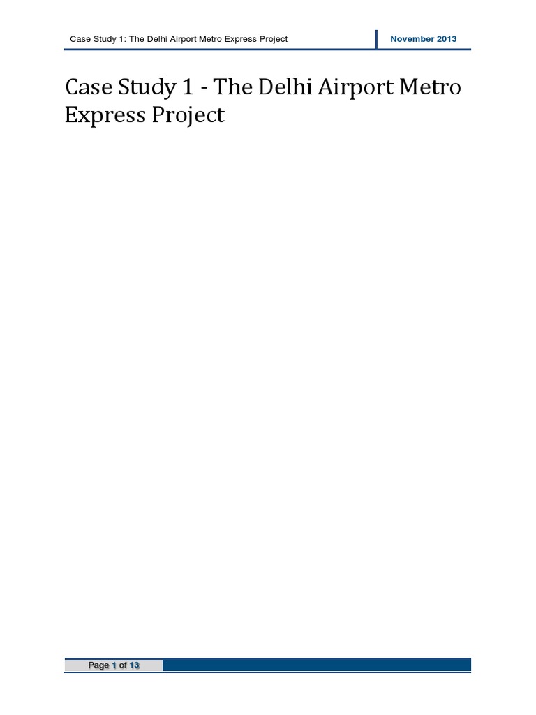 PPP Case Study 1 - Delhi Airport Metro Express - RFoster PDF | Download ...