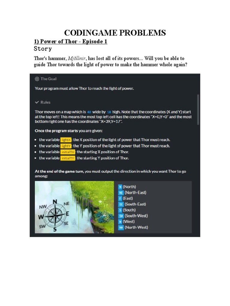 Codingame Problems | PDF