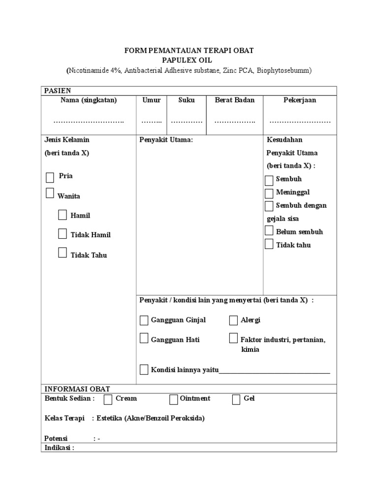 Formulir Pemantauan Terapi Obat | PDF | Kesehatan Holistik