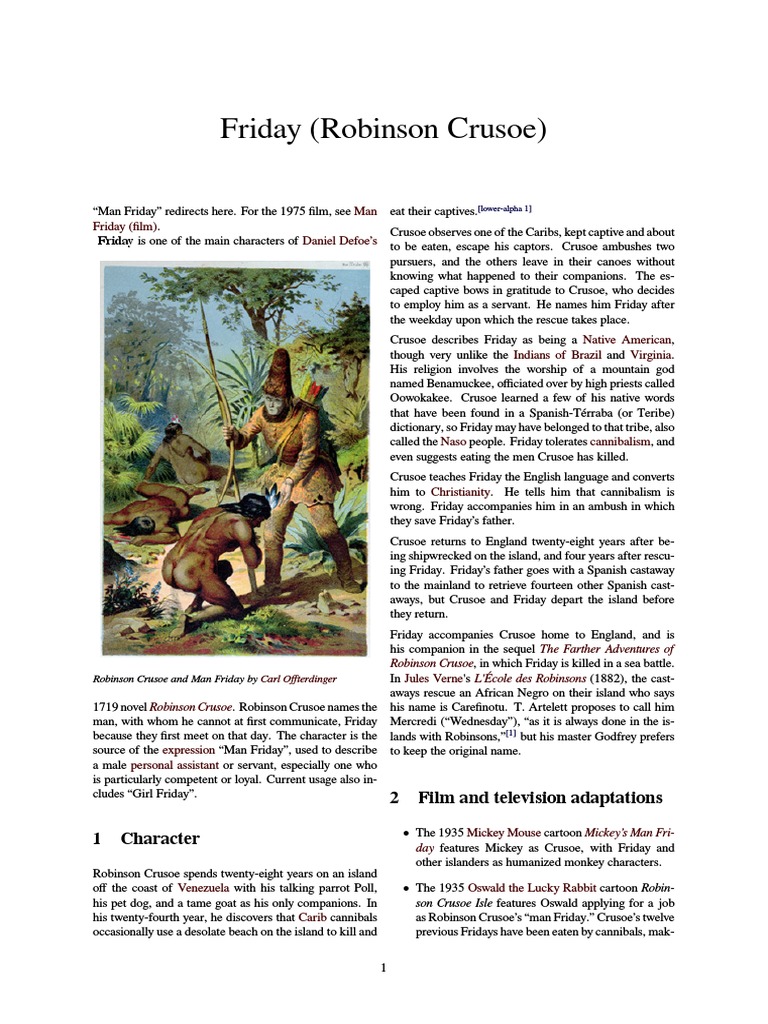 Friday (Robinson Crusoe) | PDF | Cannibalism | Maritime Books