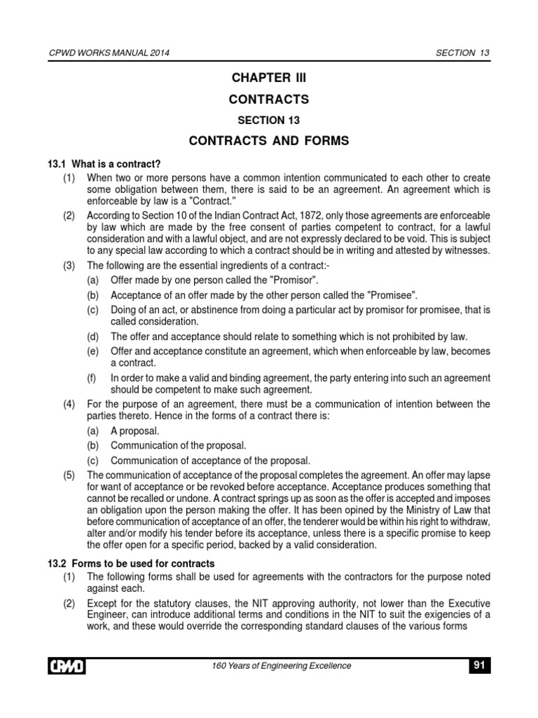 Contracts & Forms(CPWD) | Politics | Government