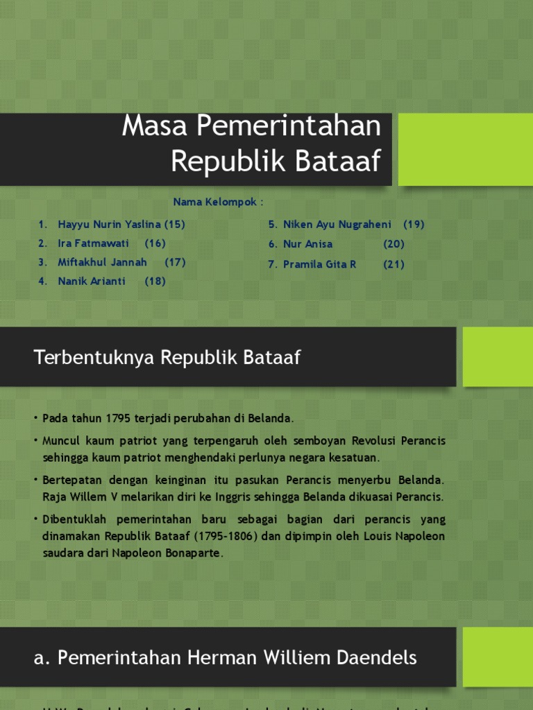 Masa Pemerintahan Republik Bataaf | PDF