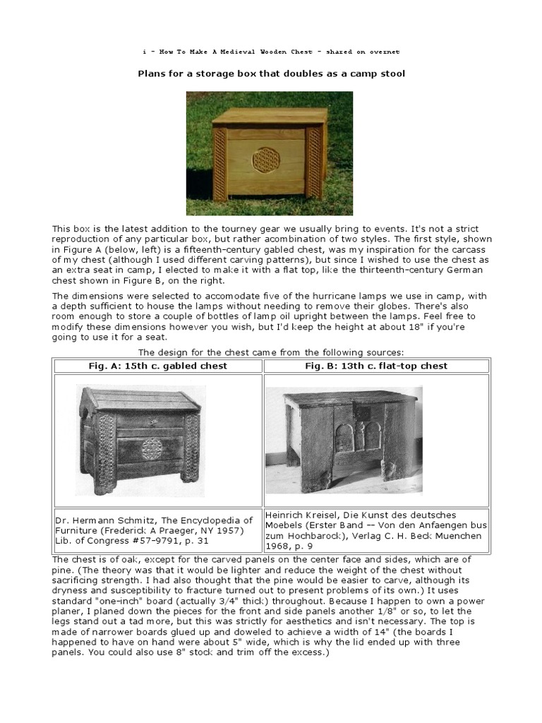 Medieval Wooden Chest DIY Guide | PDF | Woodworking | Wood