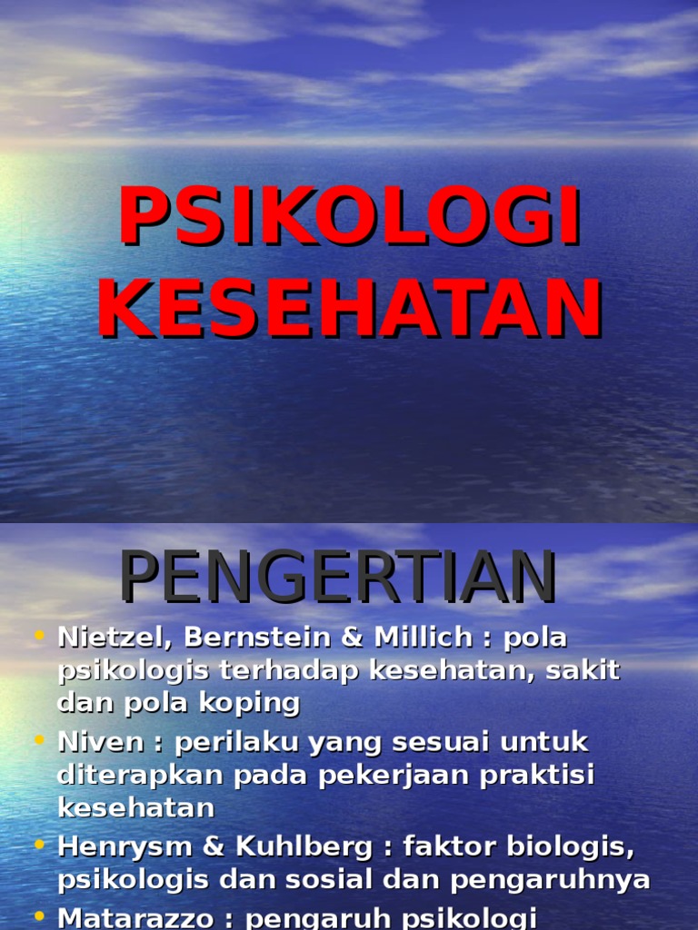Kuliah Pengantar Psikologi Kesehatan Pdf