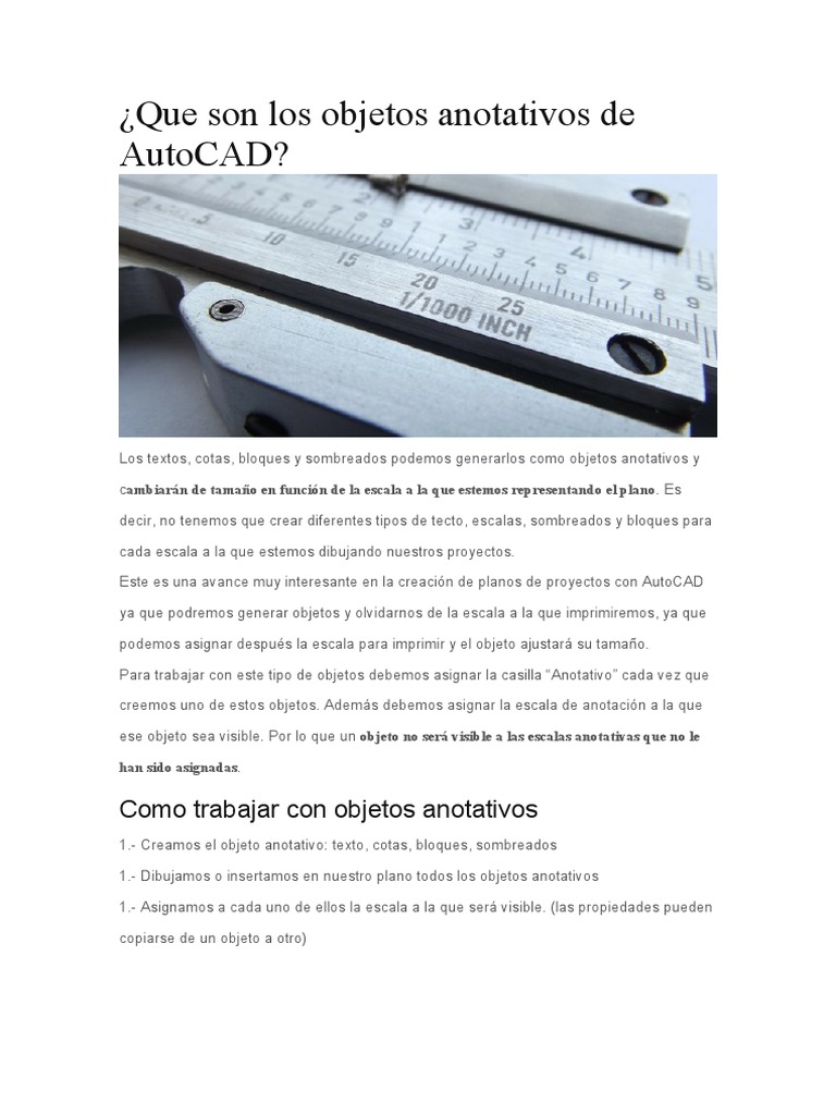 Que Son Los Objetos Anotativos de AutoCAD | PDF | Informática y ...