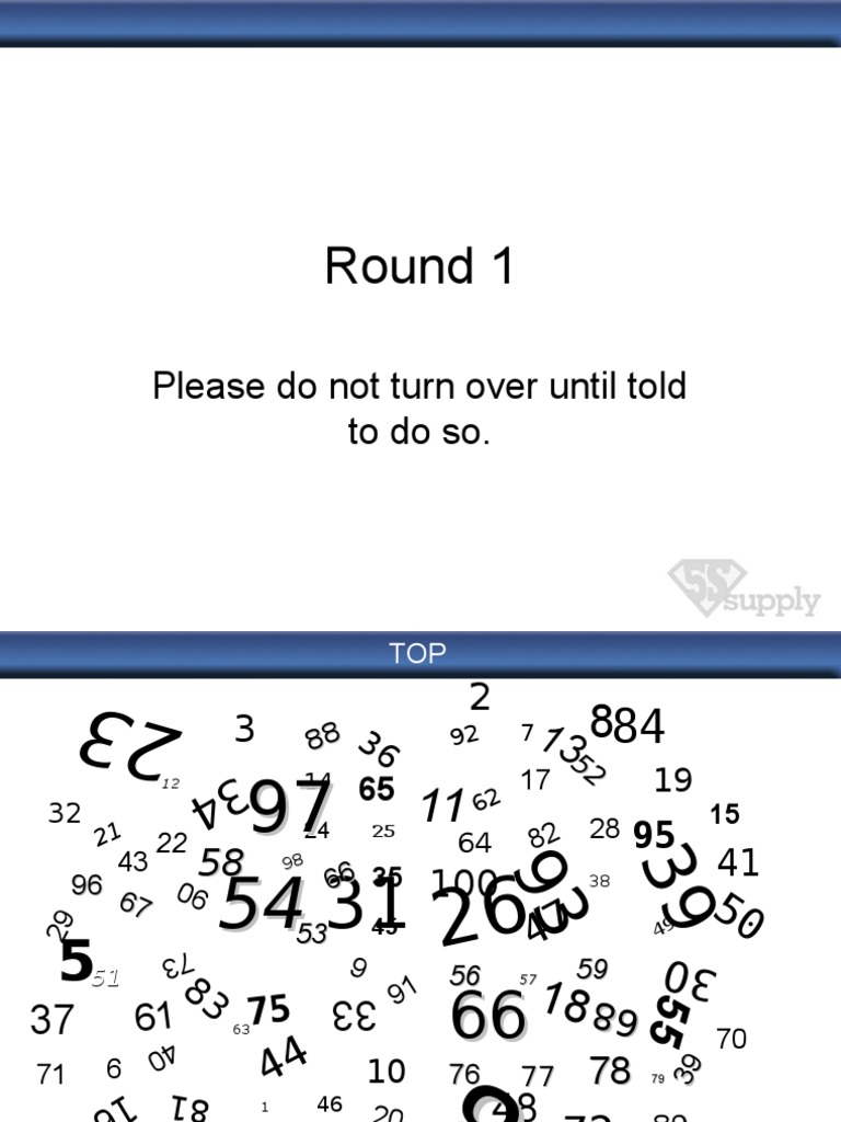 5S Numbers Game Exercise | PDF