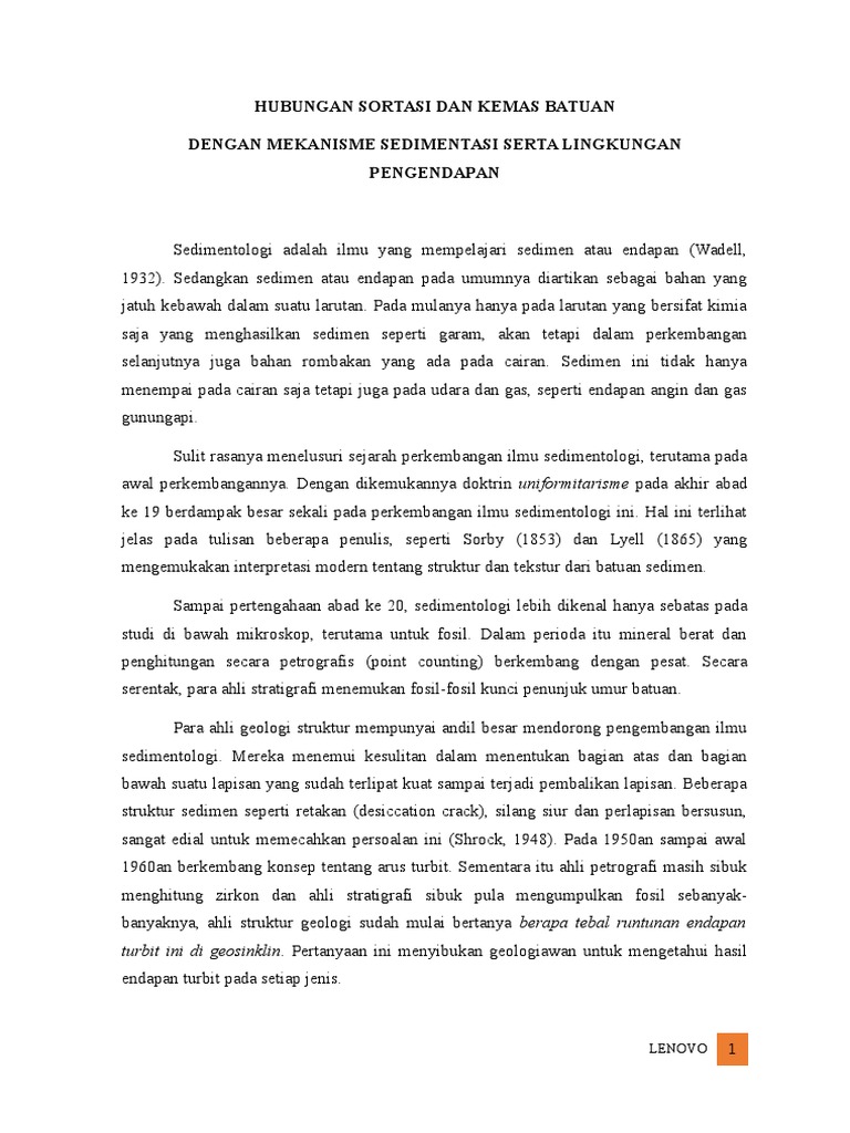 Hubungan Sortasi Dan Kemas Batuan | PDF | Sains & Matematika