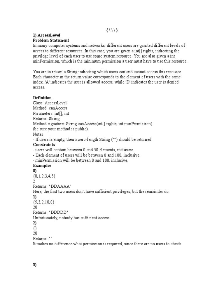 Topcoder II | PDF | String (Computer Science) | Debits And Credits