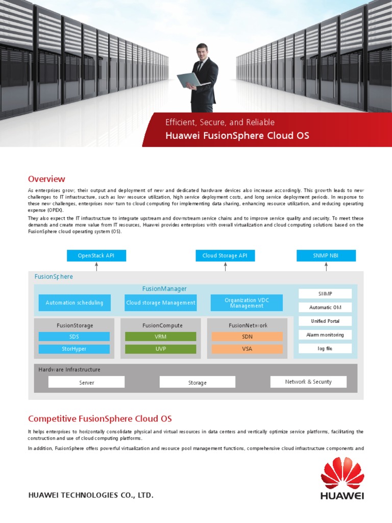 Huawei FusionSphere 5.1 Brochure (Server Virtualization) | PDF | Virtualization | Cloud Computing