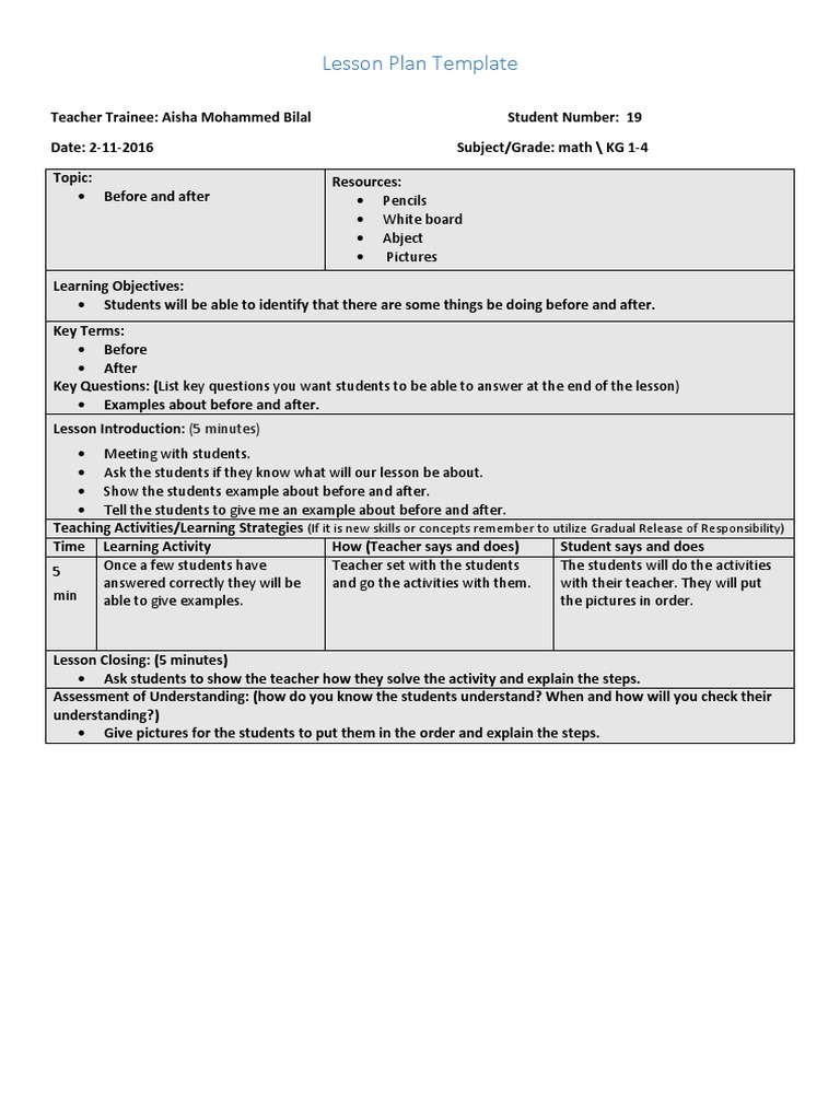 Lessonplan Practice | PDF