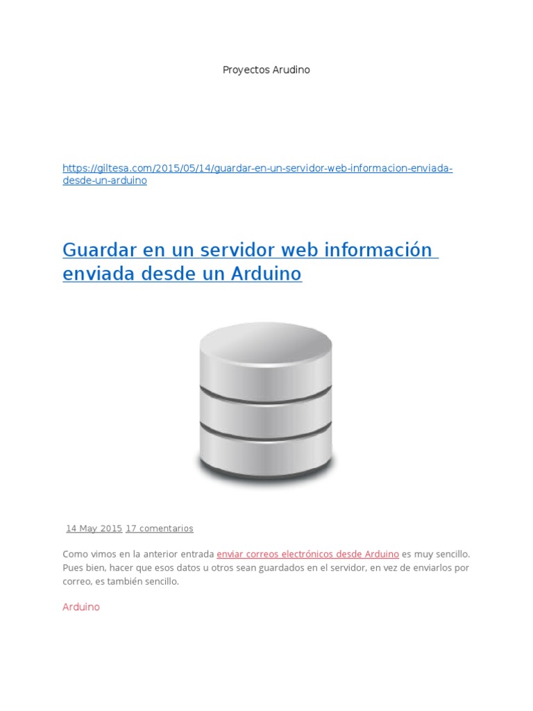 Proyectos Arduino | PDF | Servidor web | Internet y web