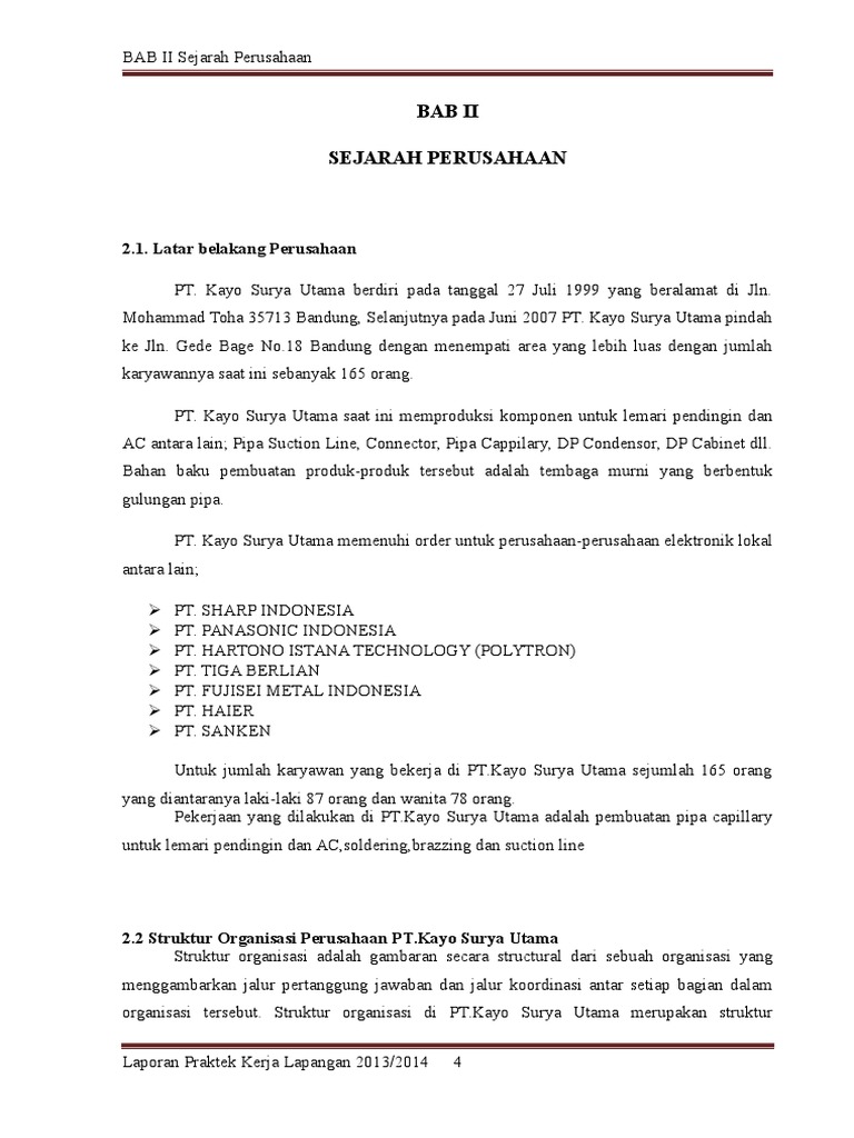 BAB II Sejarah Perusahaan | PDF | Griya & Taman