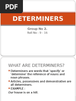 Class 9 Determiners Worksheet | PDF