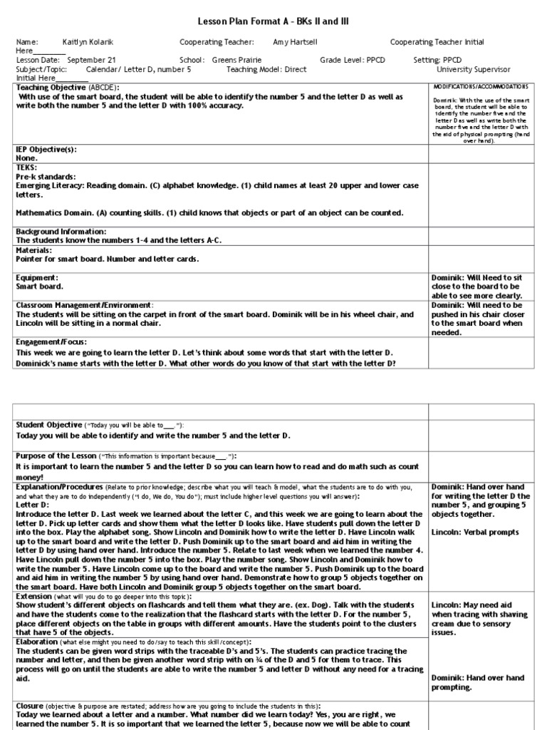 PPCD Lesson September 21 | Download Free PDF | Lesson Plan | Cognitive ...