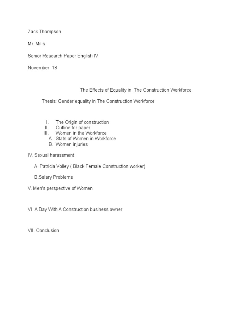 Zack Thompson Mr. Mills Senior Research Paper English IV November 18 ...